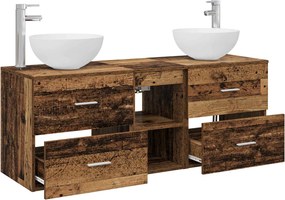 Sada koupelnových skříněk 3 ks Staré dřevo 49,5 x 35 x 63 cm 3405793