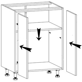 Kuchyňská linka PROVENCE k | 260 cm var.B | SOKL v CENĚ | borovice andersen
