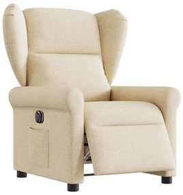 Elektrické polohovací křeslo krémové textil 3303362