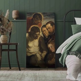 Reprodukce obrazu Pohřbení Krista s Janem Evangelistou, Máří Magdalénou a dárcovským párem