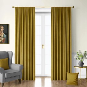 Závěs Velvet, Velur, S Páskou, 140 š x 260 v, Ztmavuje 70% Mustard