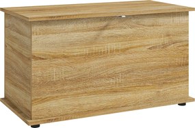 HOMCOM úložná lavice se sklápěcím víkem a bezpečnostními panty, 80 x 40 x 45 cm, přírodní