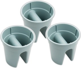 KHW Balkonový truhlík »Flowerclip«, sada 3 ks (pastelově mátově zelená)