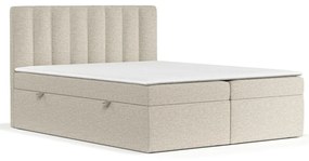 Béžová boxspring postel s úložným prostorem 140x200 cm Novento – Maison de Rêve