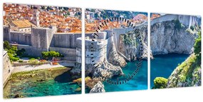 Obraz - Dubrovník (s hodinami) (90x30 cm)