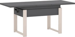 Rozkládací polohovací konferenční stolek HOGO 3v1 | 120-157x62,5-74,5x67 cm | síla horní desky 32 mm | tmavě šedá/nohy kašmír