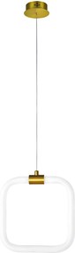 Toolight Toolight, závěsné LED svítidlo 20x20cm, 9W, 3000K, LHJ057-CP1, bílá-zlatá matná, OSW-60030