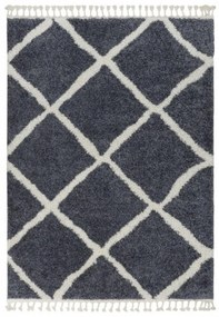 Kusový koberec Shaggy Cross šedý 80x250cm