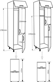Spodní skříňka Rustic FRIZ 60 2V B - bílá