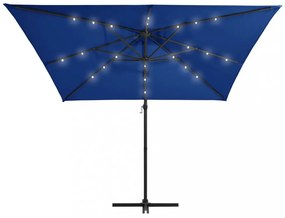 Konzolový slunečník s LED světly 250x250 cm Dekorhome Modrá