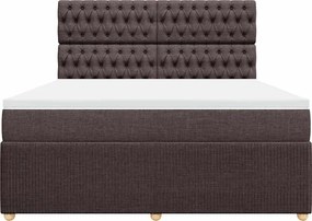 Box spring postel s matrací tmavě hnědá 180x200 cm textil 3294445