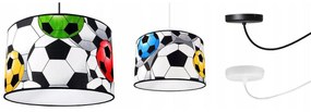 Dětské závěsné svítidlo Soccer Spider, 1x textilní stínítko se vzorem, (výběr ze 2 barev konstrukce)