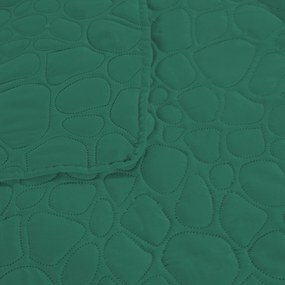 Zelený přehoz na postel se vzorem STONE Rozměr: 220 x 240 cm