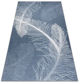 Dywany Luszczow Kusový koberec ANDRE pratelný Peří 1148 vintage protiskluz, modrý Rozměr koberce: 80 x 150 cm
