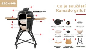 Keramický Kamado BBQ gril BestBerg BBGK-46B / Ø 38,3 cm / černá