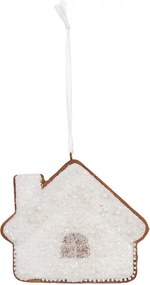 Závěsná dekorace zasněžená perníková chaloupka Frosted Ginger - 9*1*8 cm
