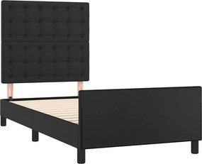 Rám postele s čelem černý 80 x 200 cm umělá kůže 3125537
