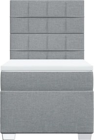 Box spring postel s matrací světle šedá 80 x 200 cm textil 3290315