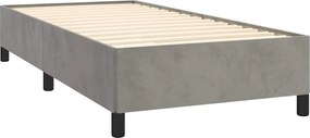 Box spring postel s matrací světle šedá 80 x 200 cm samet 3132765