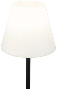 Venkovní stojací lampa černá s bílým stínítkem 35 cm IP65 - Virginia