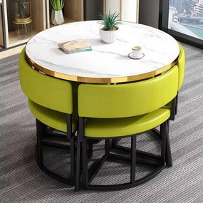 LuxuryForm DESIGN Jídelní set MONTE 4+1 - zelený / bílý