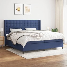 Box spring postel s matrací modrá 200x200 cm textil 3131783