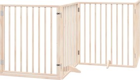 Zábrana pro psy s dvířky skládací 6 panelů 480 cm topol 3155557