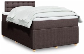 Box spring postel s matrací tmavě hnědá 120x190 cm textil