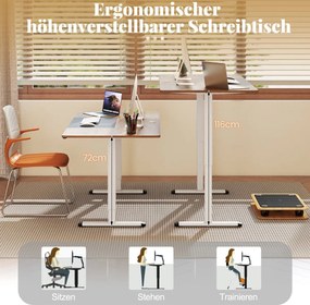Costway Elektrický stojánek výškově nastavitelný stůl ergonomický stojánek