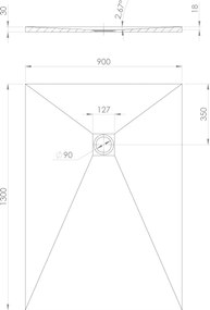 Polysan Treneca sprchová vanička z litého mramoru 130 x 90 cm s možností úpravy rozměru černá mat 84308.21