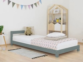 Benlemi Dětská jednolůžková postel s čelem DREAMY Rozměr: 80x160 cm, Zvolte barvu hranolů: Šalvějová zelená, Zvolte barvu ploch: Šalvějová zelená