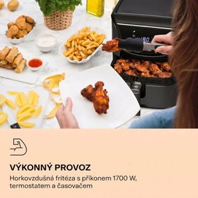 Klarstein AeroVital Deluxe, horkovzdušná fritéza, 1700 W, 5 l, nerezová