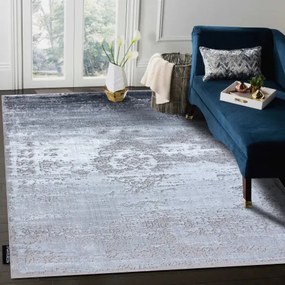 Moderní koberec DE LUXE 2083 ornament vintage Strukturální šedá velikost 140x190 cm | krásné koberce cz