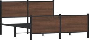 Kovový rám postele bez matrace hnědý dub 150 x 200 cm 3301371
