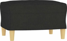 3místná pohovka s podnožkou černá 180 cm textil 3201005