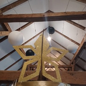 Vánoční ozdoba zlatá hvězda, 3D, 80 cm
