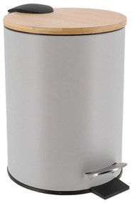 Odpadkový koš Timeless, šedá/s dřevěnými prvky, 2,5 l