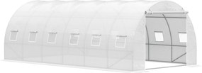 Zeleninový skleník Outsunny 6x3x2 m s rolovacím dveřmi, 12 síťovými okny, PE 140 g/m² a pozinkovanou ocelí pro pěstování rostlin a zeleniny | Aosom