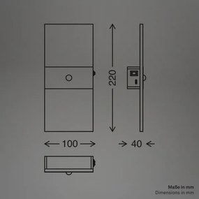 Briloner 3888012 - LED Nab nást svít se senz AURA LED/2,5W/5V 1800 mAh matný