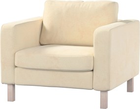 Potah na křeslo IKEA Karlstad, krátký barva ekr látka lesklé, sametová