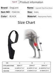 PEPU Podpora kolen pro psa ortéza, Barvy a parametry S
