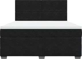 Box spring postel s matrací černá 180x200 cm samet 3293274