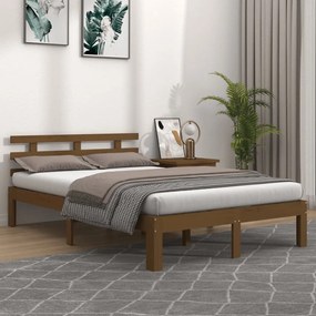 Rám postele medově hnědý masivní dřevo 120 x 200 cm - Default Title