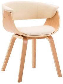 Jídelní židle krémová ohýbané dřevo a umělá kůže,  283130