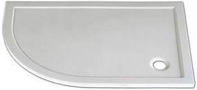 ARTTEC Sprchový kout čtvrtkruhový KLASIK 110 x 80 cm chinchilla sklo s vaničkou z litého mramoru STONE pravé provedení PAN04579