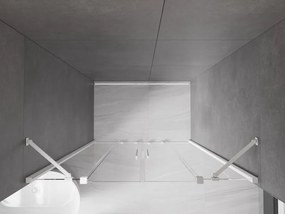 Mexen Velar Duo, posuvné dveře do otvoru 140x200 cm, 8mm čiré sklo, bílá, 871-140-000-02-20