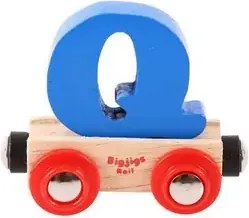 Bigjigs Rail Vagónek dřevěné vláčkodráhy - Písmeno Q / od 3 let