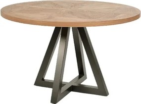 Jídelní stůl Indus 125 cm z masivu dub přírodní/grafit