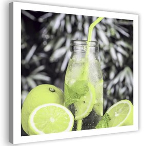 Obraz na plátně Koktejlový limetkový nápoj - 50x50 cm