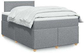 Box spring postel s matrací světle šedá 120x190 cm textil